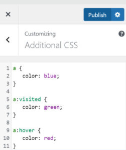 How to change link color in WordPress